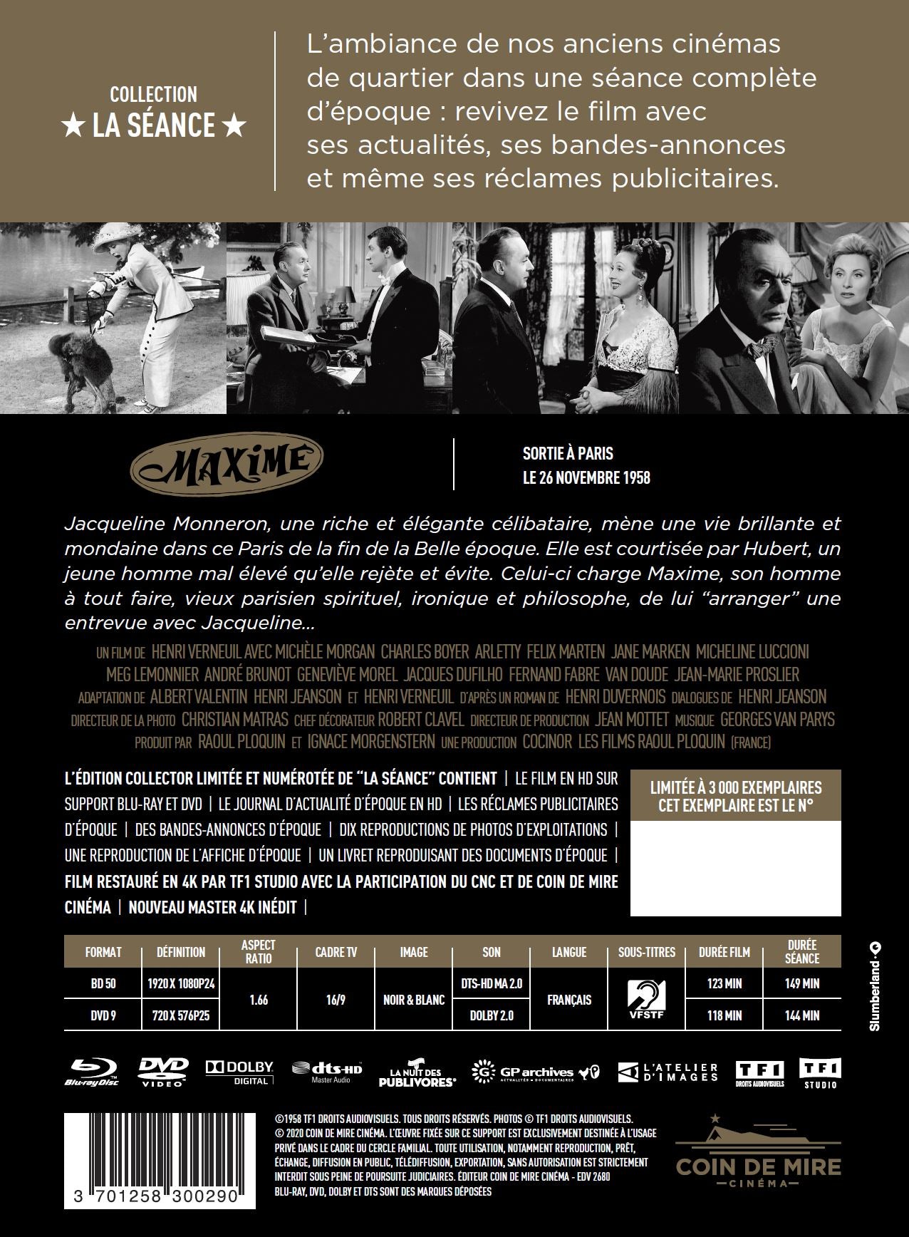 MAXIME film de 1958 comédie sur la femme libérée de la Belle époque ...